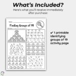 Number 19 Count and Color Groups Worksheet
