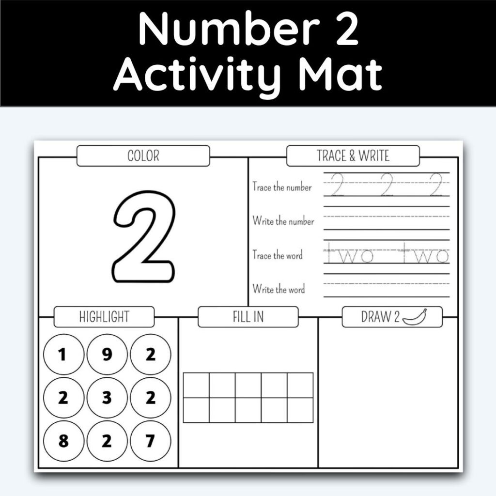 Number 2 Activity Mat