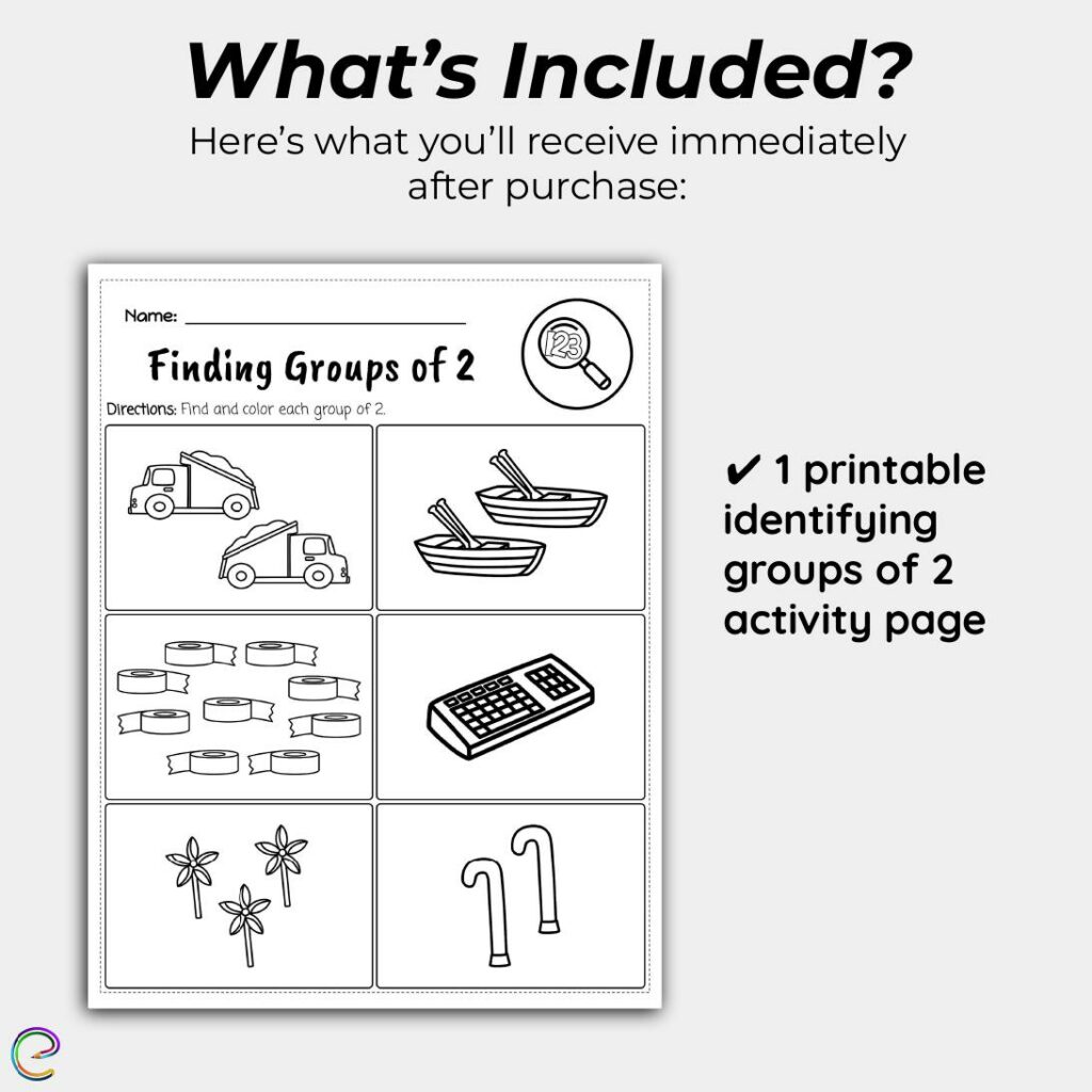 Number 2 Count and Color Groups Worksheet