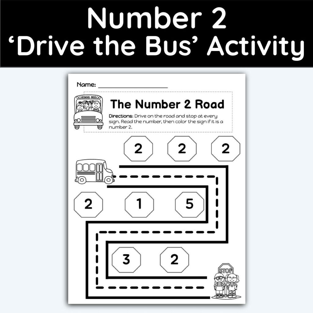 Number 2 Drive The Bus Activity Page