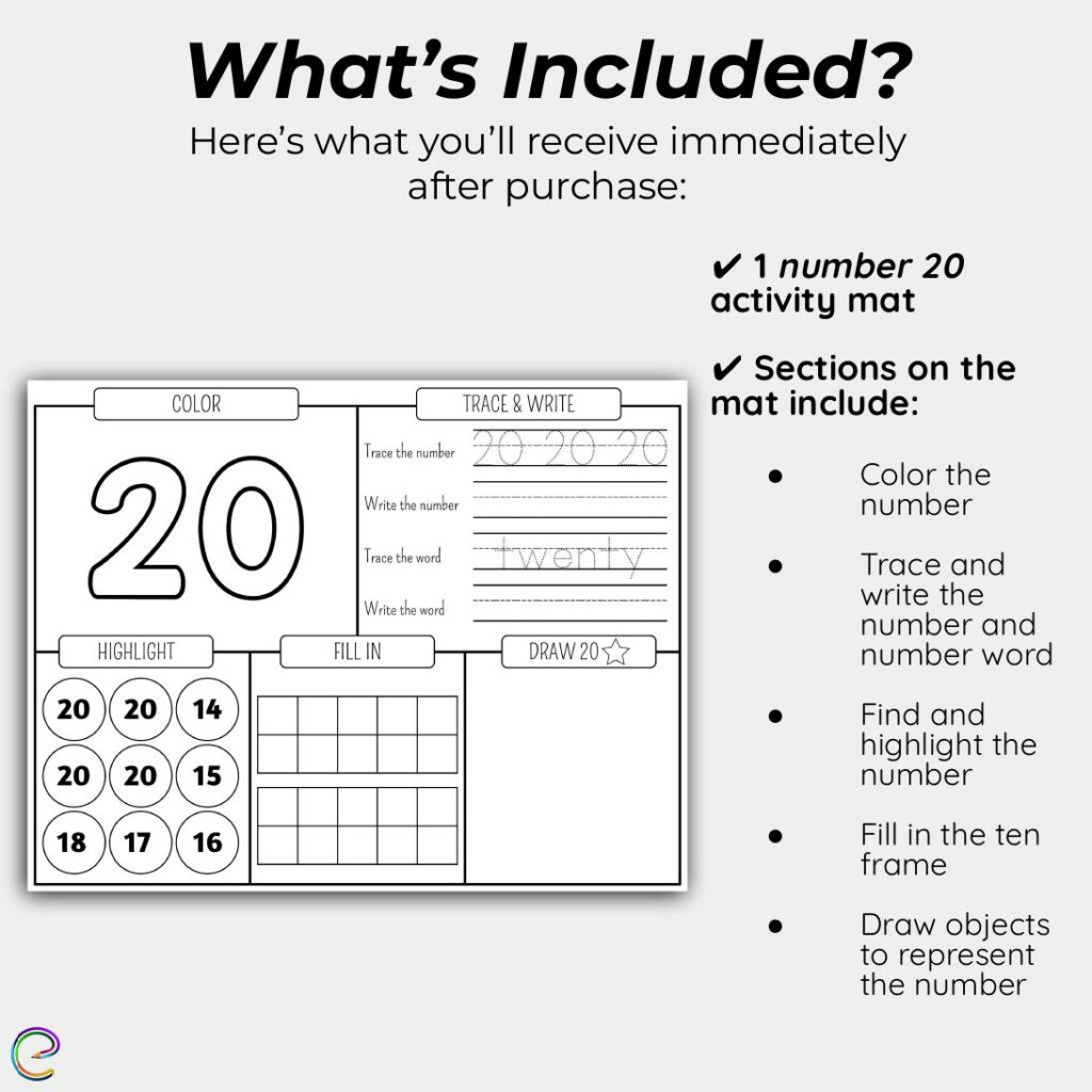 Number 20 Activity Mat