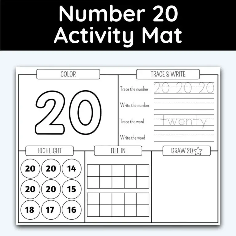 Number 20 Activity Mat