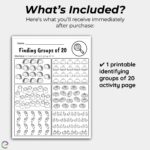 Number 20 Count and Color Groups Worksheet