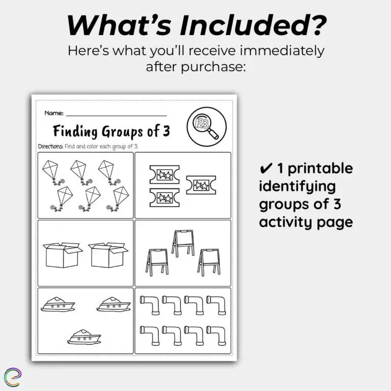 Number 3 Count and Color Groups Worksheet