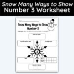 Number 3 Snow Many Ways to Show a Number Worksheet
