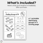 Number 4 Count and Color Groups Worksheet