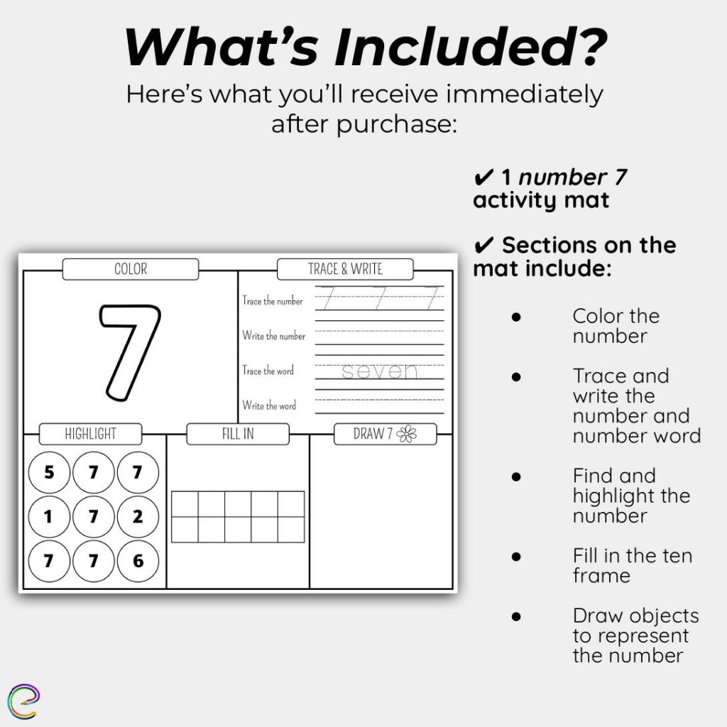 Number 7 Activity Mat