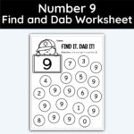 Number 9 Find and Dab Worksheet
