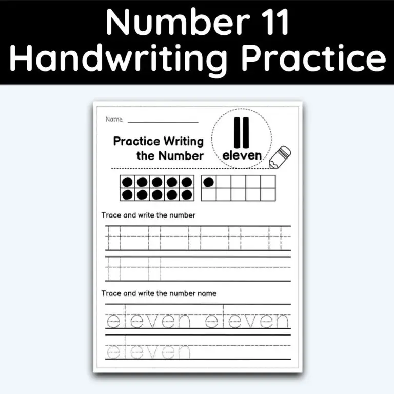 Number 11 Tracing - Number Handwriting Practice