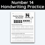 Number 14 Tracing - Number Handwriting Practice
