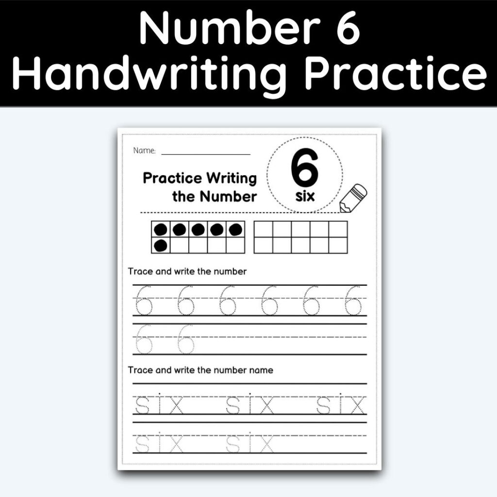 Number 6 Tracing - Number Handwriting Practice