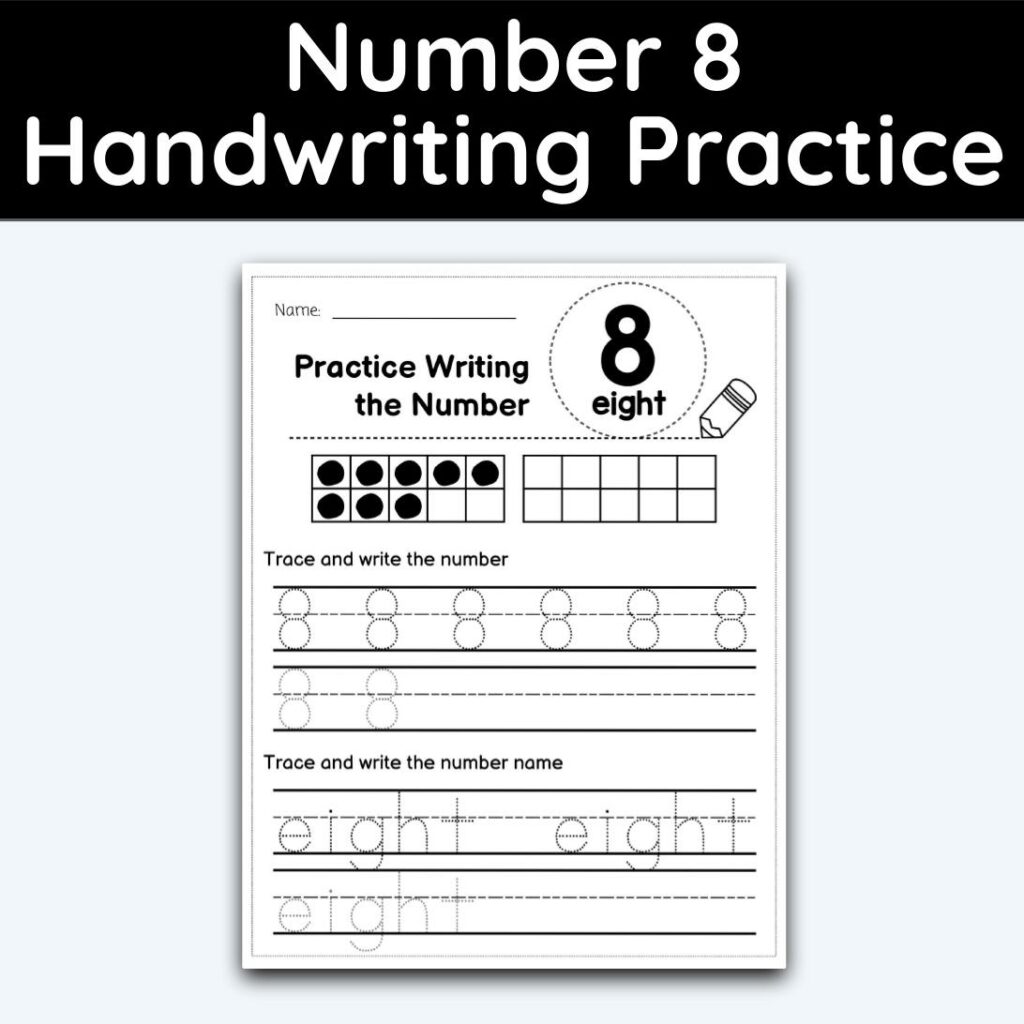 Number 8 Tracing - Number Handwriting Practice