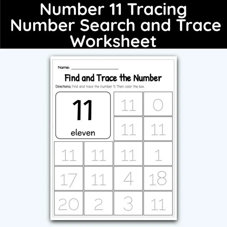 Number 11 Tracing Worksheets for Preschool [PDF Printables]