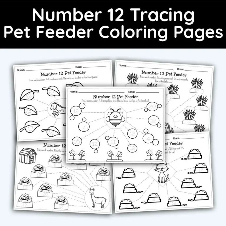 Number 12 Worksheets: Writing, Counting & Recognition for Preschool