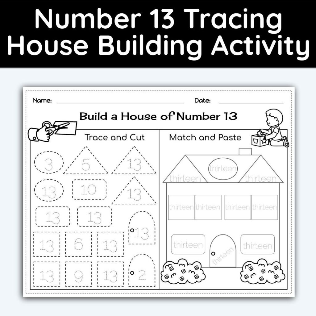 Number 13 Tracing Worksheets for Preschool [PDF Printables]