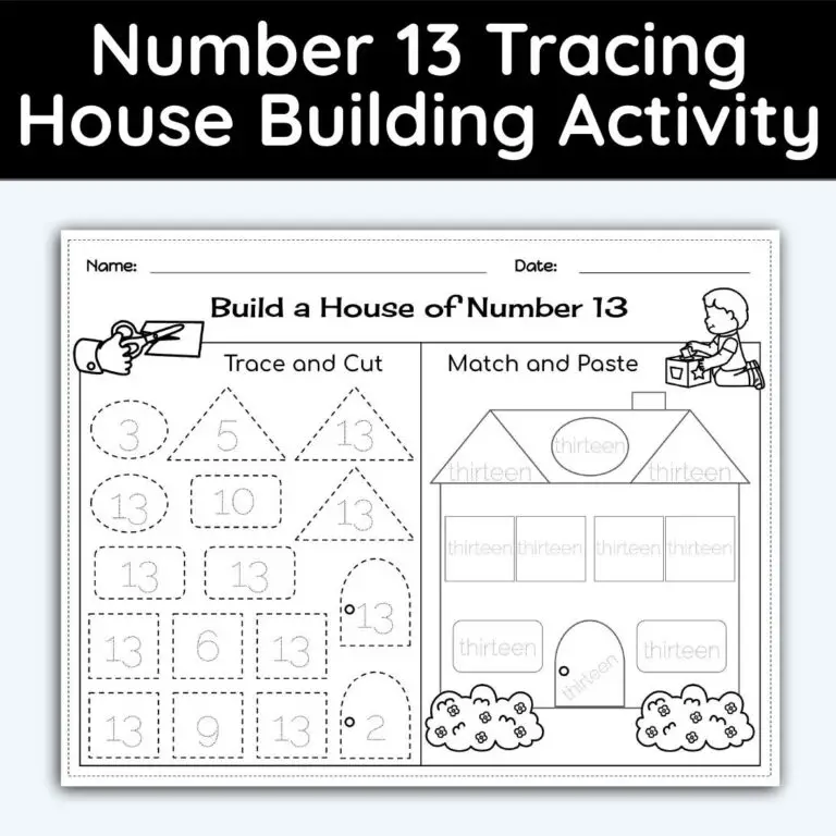 Number 13 Tracing Worksheets for Preschool [PDF Printables]