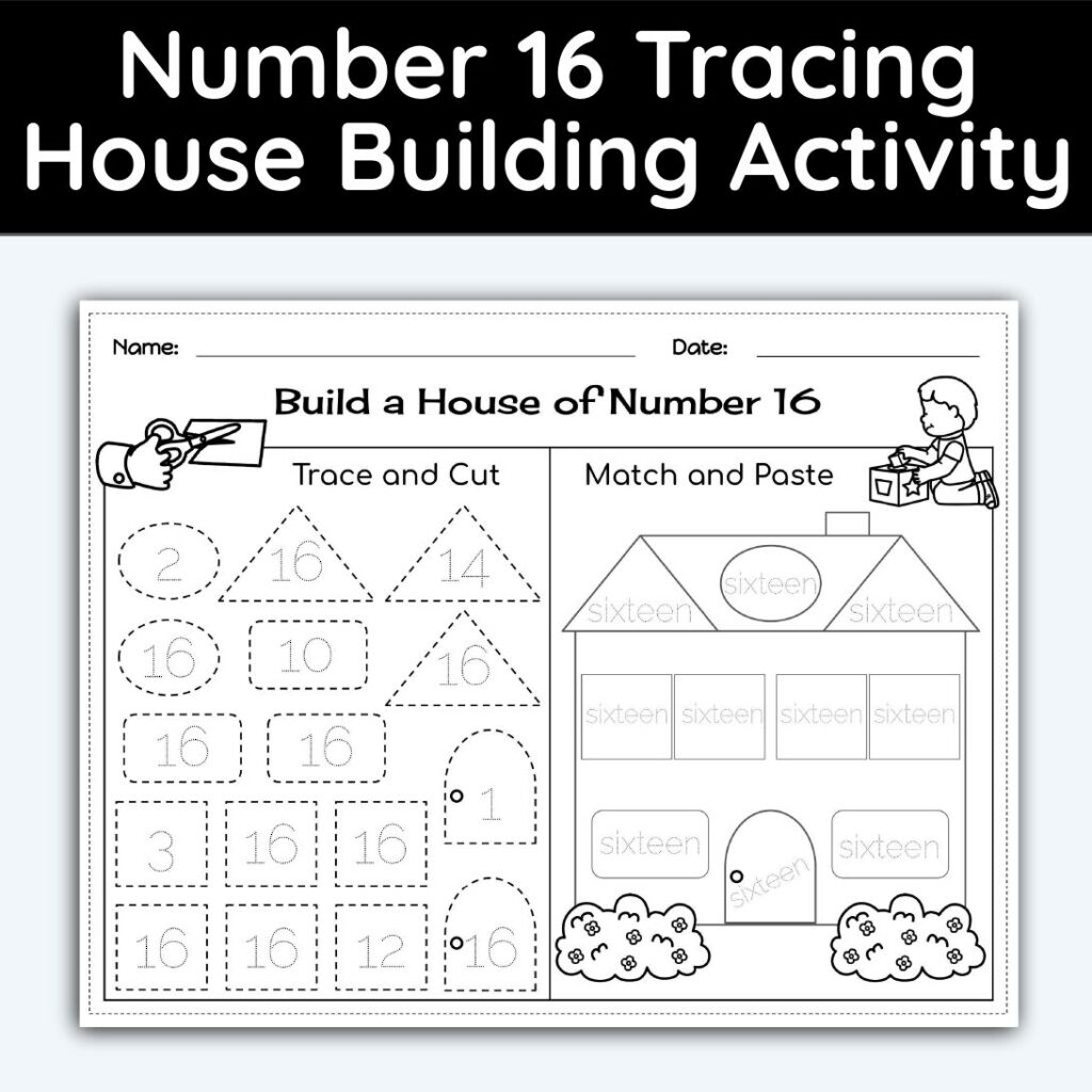 Number 16 Worksheets: Writing, Counting & Recognition for Preschool