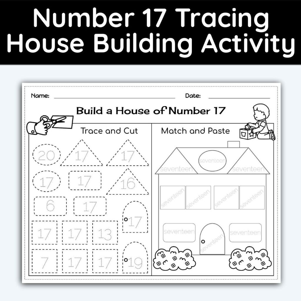 Number 17 Tracing Worksheets for Preschool [PDF Printables]