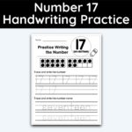 Number 17 Tracing - Number Handwriting Practice