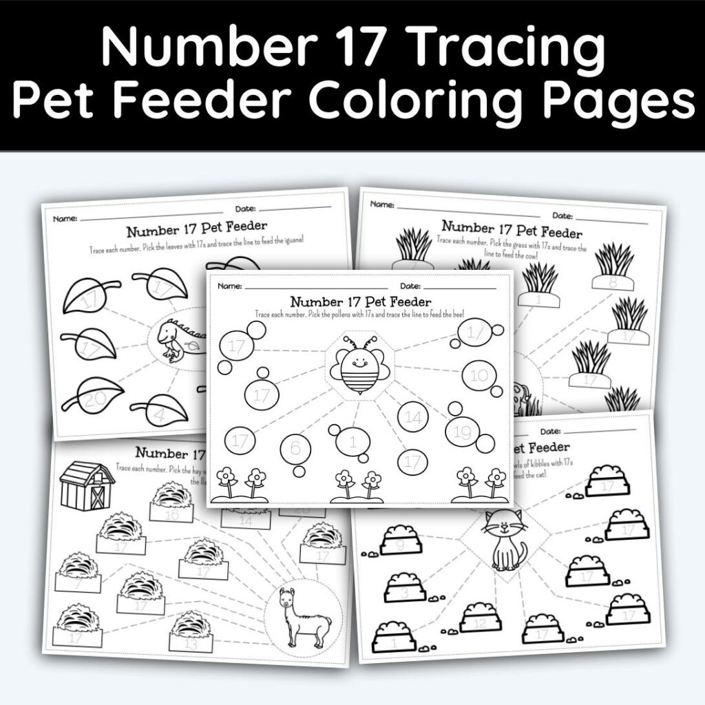 Number 17 Tracing Worksheets for Preschool [PDF Printables]