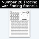 Number 20 Tracing - Number Tracing Worksheet With Fading Stencils