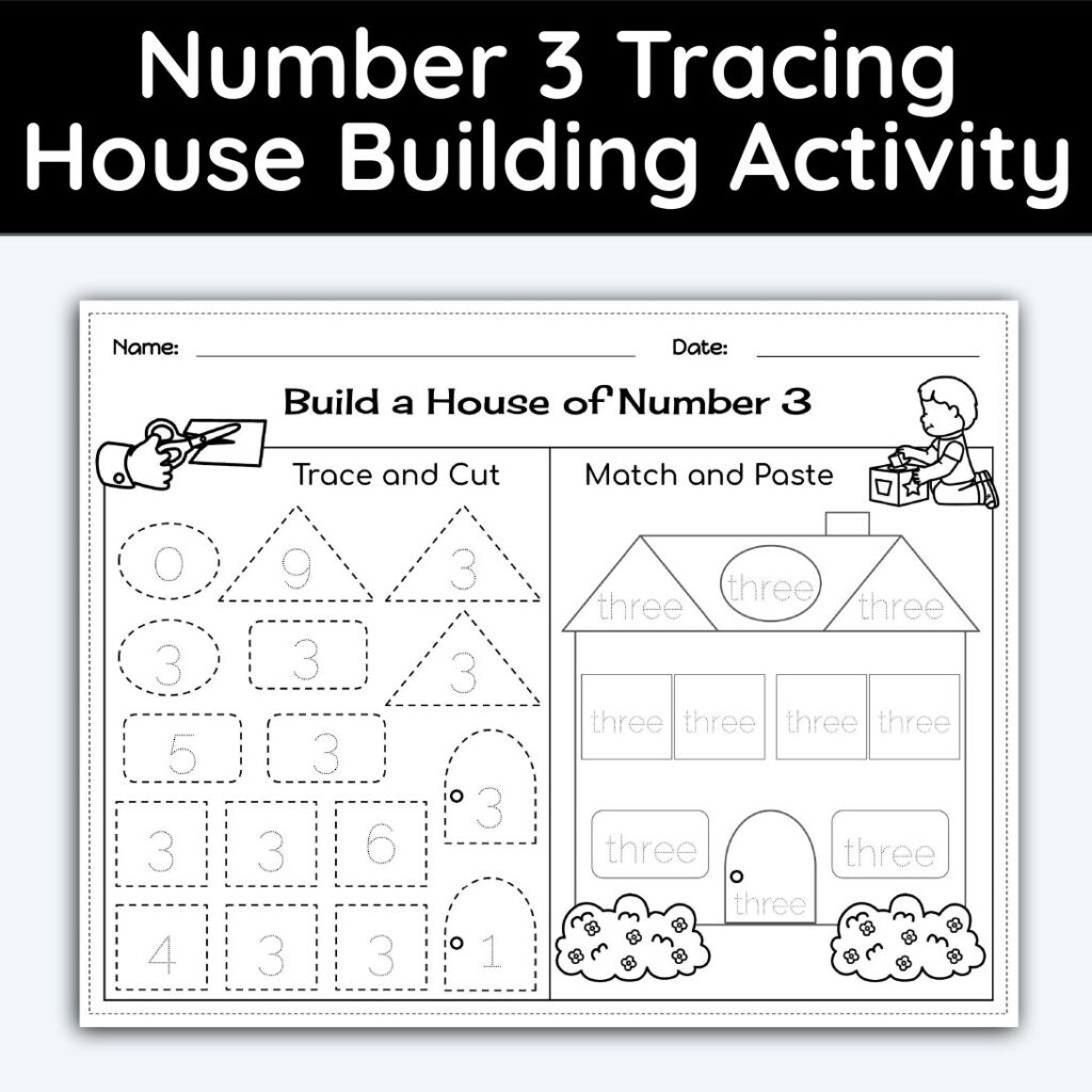 Number 3 Tracing Worksheets for Preschool [PDF Printables]