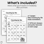 Number 10 Skip Counting Maze Worksheet