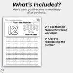 Number 12 Tracing - Number Tracing Worksheet