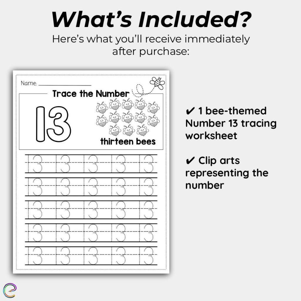 Number 13 Tracing - Number Tracing Worksheet
