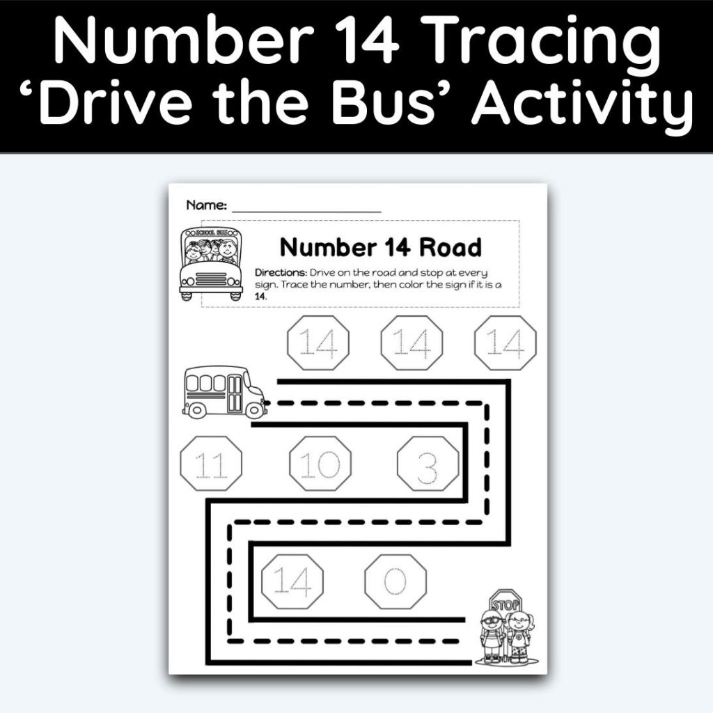 Number 14 Tracing - Drive The Bus Activity Page