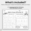 Number 14 Tracing - House Building Worksheet