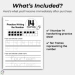 Number 14 Tracing - Number Handwriting Practice