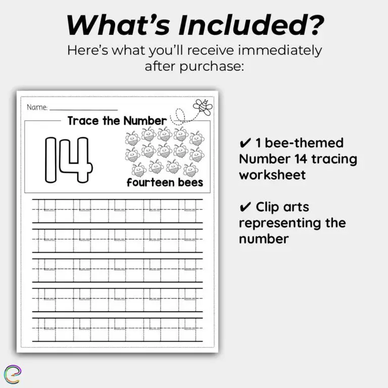 Number 14 Tracing - Number Tracing Worksheet