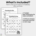 Number 15 Skip Counting Maze Worksheet