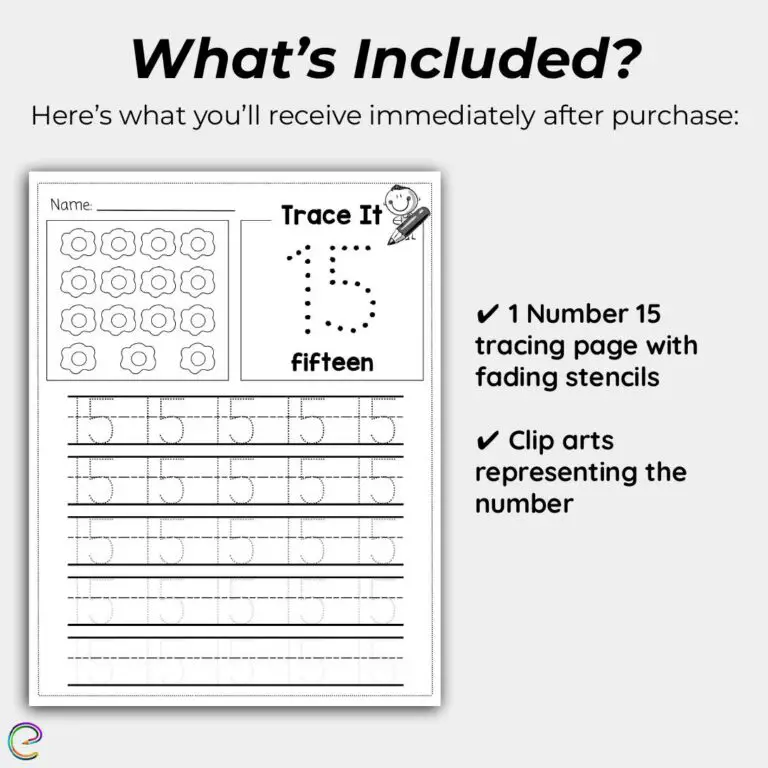 Number 15 Tracing - Number Tracing Worksheet With Fading Stencils