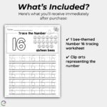 Number 16 Tracing - Number Tracing Worksheet