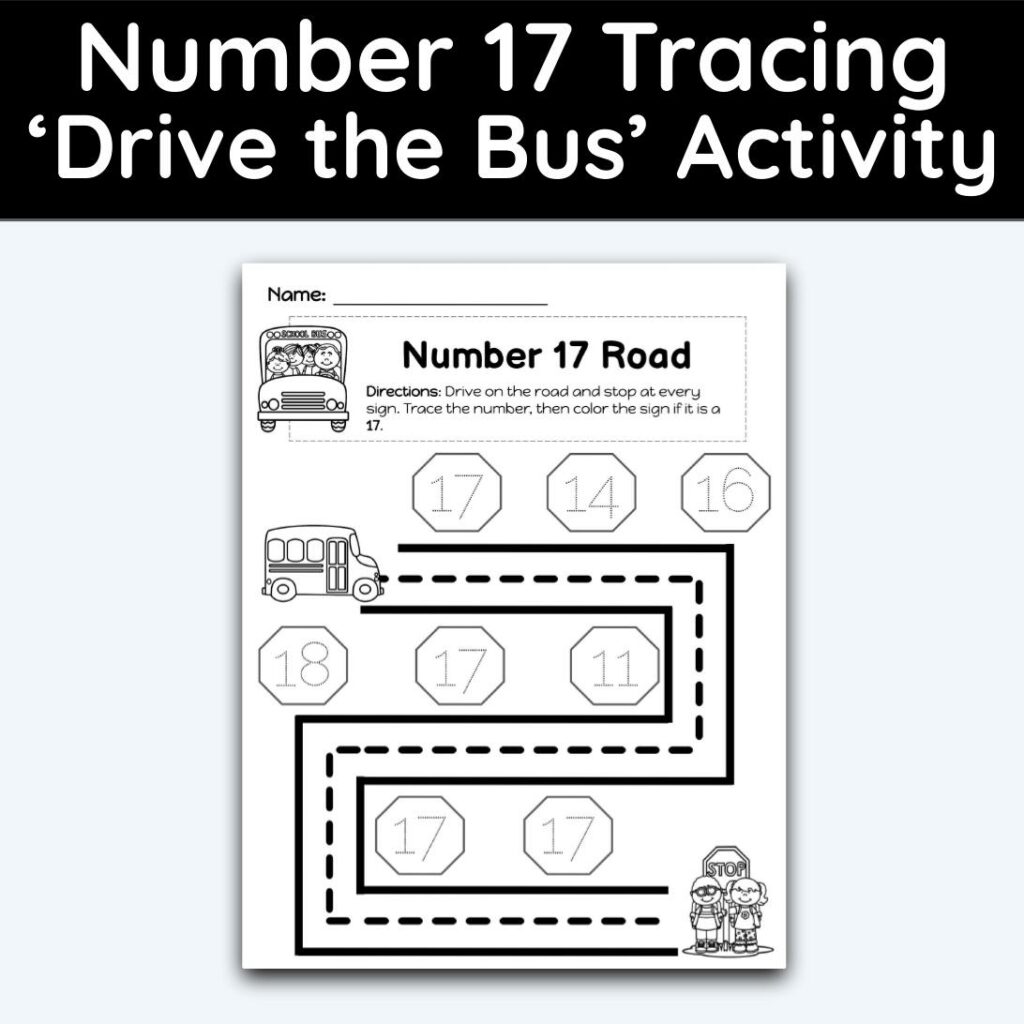 Number 17 Tracing - Drive The Bus Activity Page