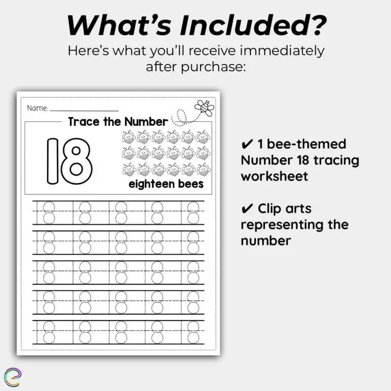 Number 18 Tracing - Number Tracing Worksheet