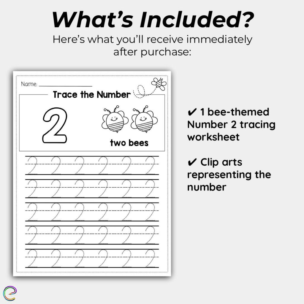 Number 2 Tracing - Number Tracing Worksheet