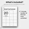 Number 20 Tracing - Number Search and Trace Worksheet