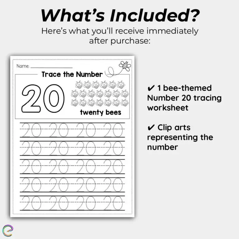 Number 20 Tracing - Number Tracing Worksheet