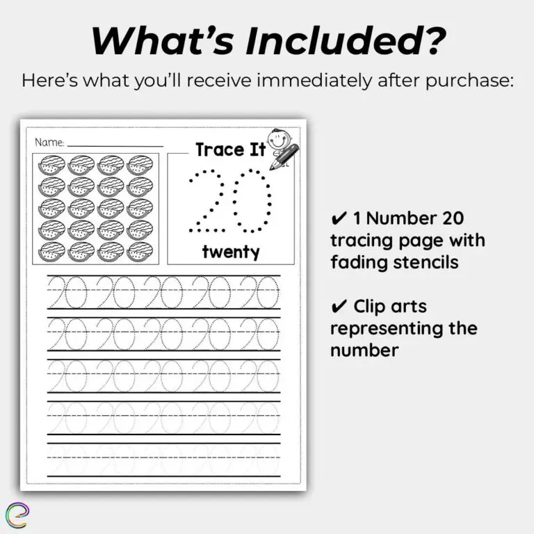Number 20 Tracing - Number Tracing Worksheet With Fading Stencils
