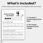 Number 4 Tracing - Number Handwriting Practice