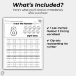 Number 8 Tracing - Number Tracing Worksheet