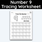 Number 9 Tracing - Number Tracing Worksheet