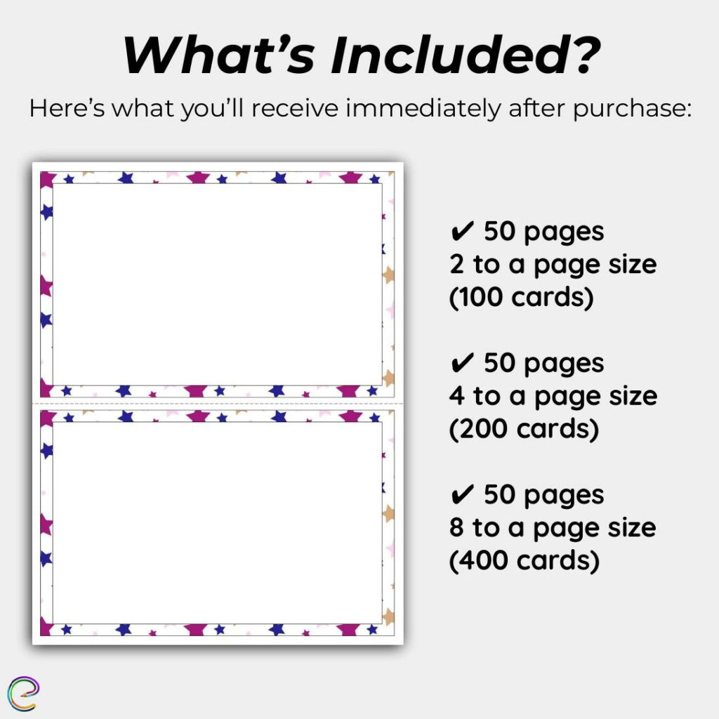 Multicolor Star Border - Flashcards