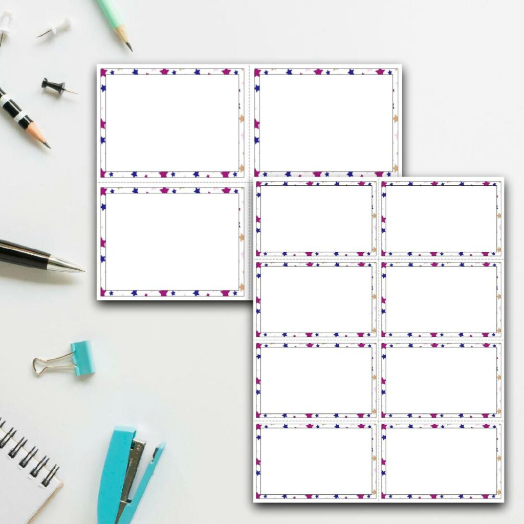 Multicolor Star Border - Flashcards