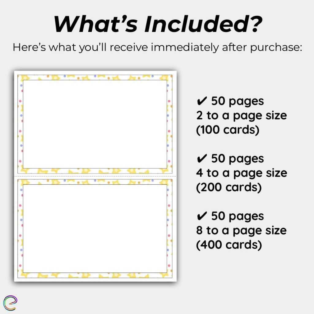 Stars Light Colors - Flashcards