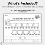 Trace and Order Numbers 1-10 Worksheet