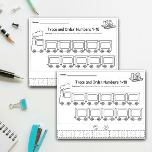 Trace and Order Numbers 1-10 Worksheet